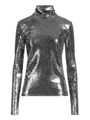 Isabel Marant Étoile Sequin High Neck Long Sleeve Top - Black