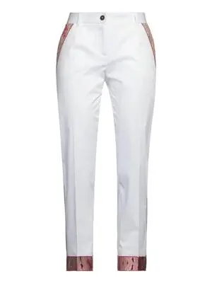 Dolce & Gabbana Brocade Twill Casual Pants With Side Seam Stripes - White