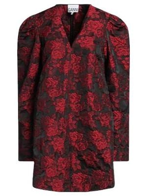 GANNI Jacquard Printed Dress - Red