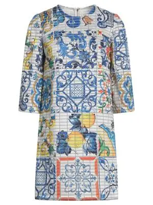 Dolce & Gabbana Floral Print Flared Dress - White