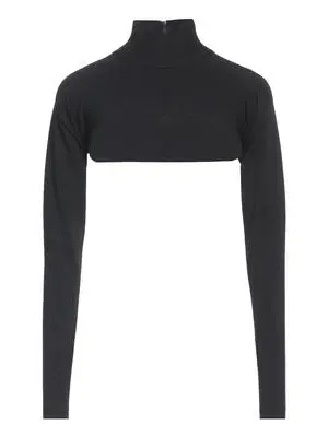 Dolce & Gabbana Knit Cropped Top With Half-zip Neckline - Black