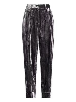 GANNI Velvet Tapered Trousers - Black