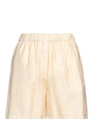 Max Mara Elasticated Bermuda Shorts With Embroidered Logo - Nude