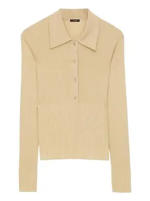JOSEPH Joseph Ribbed Long Sleeved Polo Top