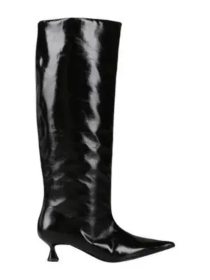 GANNI Pointed Toe Spool Heel Boots - Black