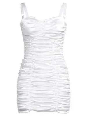 Dolce & Gabbana Sleeveless Satin Sweetheart Neckline Bodycon Dress - White