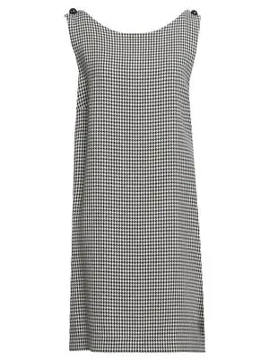 Dolce & Gabbana Sleeveless Houndstooth Tweed Flared Dress - Gray