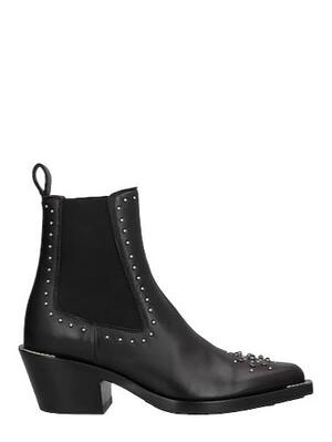 Chloé Studded Ankle Boots With Elastic Inserts And Cuban Heels - Black