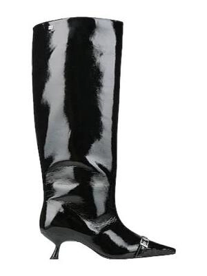 GANNI Knee-high Glossed Boots - Black