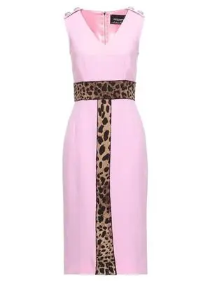 Dolce & Gabbana Leopard Print Midi Dress - Pink