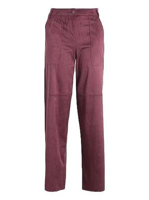 MAXCO. Solid Color Straight-leg Pants - Red