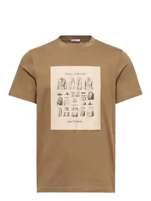 Moncler Safari Wardrobe Print Cotton T-shirt - Brown
