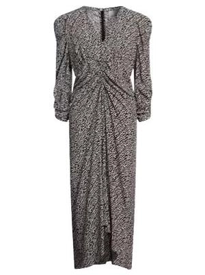 Isabel Marant Étoile Printed V-neck Long Sleeve Maxi Dress - Gray