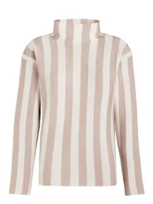 TOD'S Striped Long-sleeved Knitwear With Dropped Shoulders - Nude