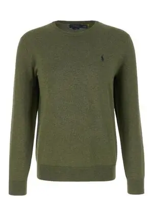 Polo Ralph Lauren Crewneck Sweater With Embroidered Logo - Green
