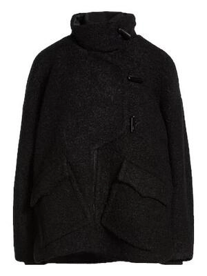 GANNI Bouclé Casual Jacket With Zip And Toggle Fastening - Black