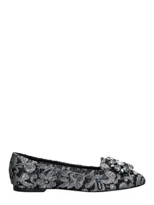 Dolce & Gabbana Embellished Round Toe Slippers - Black