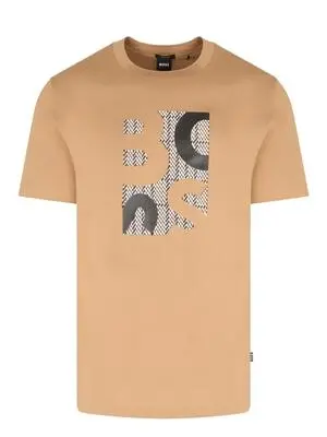Hugo Boss Logo Printed Crewneck T-shirt - Nude