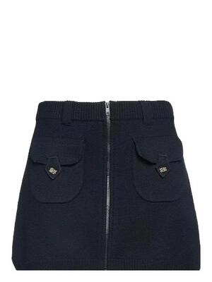 GANNI Ganni Knitted Mini Skirt With Zip Closure And Pockets Black