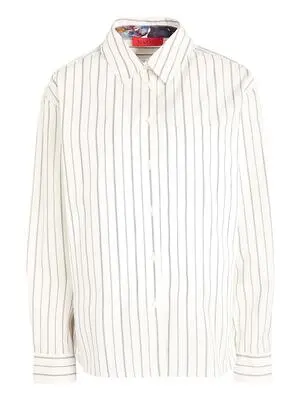 MAXCO. Max&co. Striped Long Sleeve Shirt With Classic Collar - White