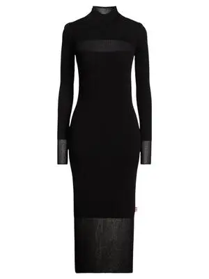 DIESEL® Ribbed Turtleneck Long Sleeve Sheath Dress - Black