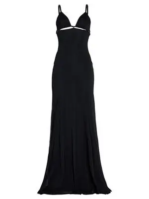 Dolce & Gabbana Spaghetti Strap Tulle Maxi Dress - Black