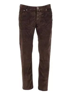 Jacob Cohen Logo Patch Straight Leg Pants - Black