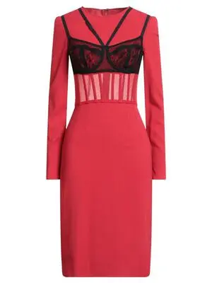 Dolce & Gabbana Two-tone Fitted Dress - Red