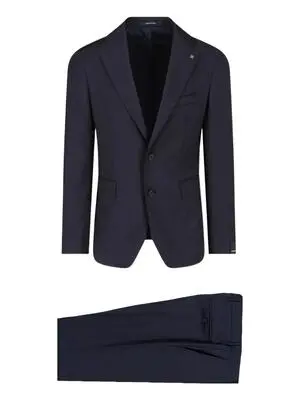 Tagliatore Long-sleeved Lapel Suit - Black