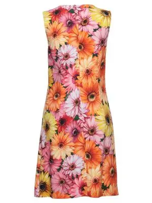 Dolce & Gabbana Floral-print Crepe Sleeveless Crewneck Dress - Multicolor