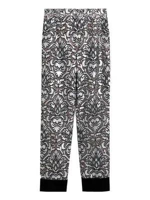 Dolce & Gabbana Floral Jacquard Tulle Trousers - Black