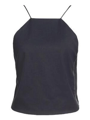 DIESEL® Color-blocked Twill Jersey Crop Top - Black