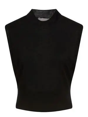 Sportmax Sleeveless Crewneck Knit Top - Black