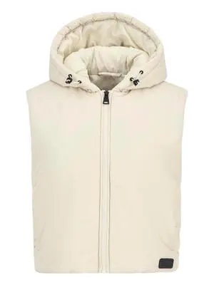 Barbour Sleeveless Puffer Vest With Hood - White