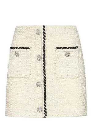 SELF-PORTRAIT Self-Portrait Braided-Trim Knitted Skirt