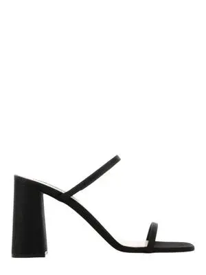 MIU MIU Miu Miu Satin Block Heel Sandals With Lace Detailing