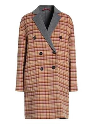 MAXCO. Max&co. Checked Double-breasted Overcoat - Brown