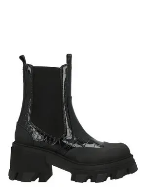 GANNI Croc Effect Chelsea Boots - Black