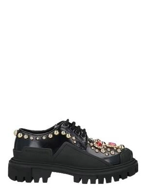 Dolce & Gabbana Embellished Lace-up Shoes - Black