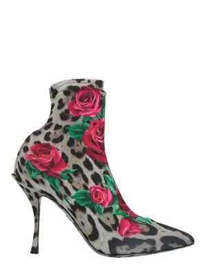 Dolce & Gabbana Pointed-toe Leopard Print Ankle Boots Green