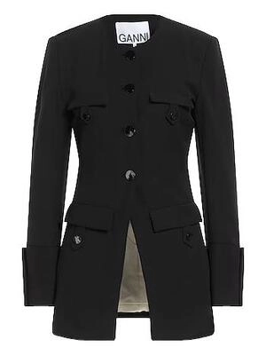 GANNI Long Sleeve Blazer - Black