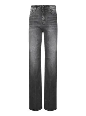 DONDUP Logo-patch Wide-leg Jeans - Black