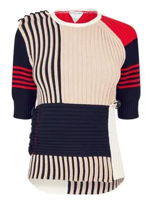 Bottega Veneta Bottega Veneta Colorblocked Crew Neck Sweater Black