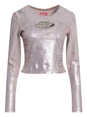 DIESEL® Embellished Long Sleeve Top - Gray