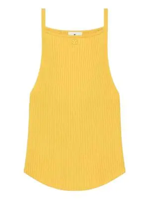 COURREGES Courrèges Sleeveless Rib Knit Top With Embroidered Logo