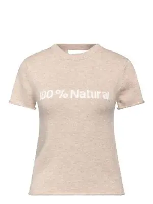 Sportmax Sportmax Two-Tone Wool Short-Sleeved Top Nude