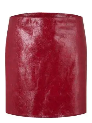 PRADA Prada Craquelé Leather Mini Skirt