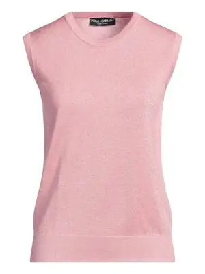 Dolce & Gabbana Metallic Sleeveless Knit Top - Pink