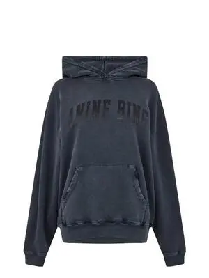 ANINE BING Long Sleeve Hooded Sweatshirt - Black