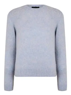 Prada Thick Knit Crew Neck Sweater - Blue
